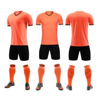 China Men Blue Plain Soccer Jersey Football Uniform Set Breathable Quick Drying for sale