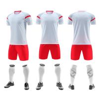 China Customization Plain Red Soccer Jersey Plain Full Set Soccer Uniforms for sale