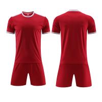 China Lightweight Football Club Jersey Set Breathable Fabrics Solid Sublimation Football Uniforms for sale