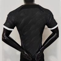 China Twill/Plain Pattern Retro Soccer Jersey Black Thailand Quality Football Shirts for sale