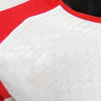 China Twill / Plain Pattern Thai Quality Football Jersey Red And White Men'S Football Uniform for sale