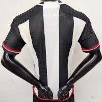 China Black Red Stripe Football Soccer Jersey Thailand Quality 100% Polyester For Men for sale