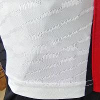 China Black Red Stripe Football Soccer Jersey Thailand Quality 100% Polyester For Men for sale