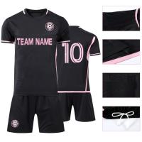 China Black Contest Training Custom Football Jerseys Men'S Soccer Uniforms Twill/Plain Pattern for sale