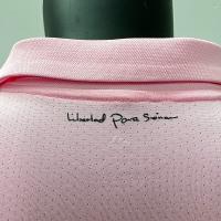 China Pink Durable Breathable Polyester Player Edition Jersey Logo Printing for sale