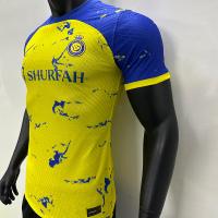 China Permeable Blue Yellow Soccer Player Version Jersey Durable And Dynamic for sale