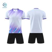 China Custom Soccer Jerseys XXL Size Breathable Polyester Bold Blue Stripes For Team Matches & Training for sale