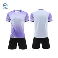 China Custom Soccer Jerseys XXL Size Breathable Polyester Bold Blue Stripes For Team Matches & Training for sale