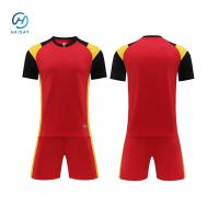 China Custom Logo Children Size Soccer Jersey Set In Blue Yellow For Maximum Wear Comfort for sale