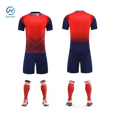 China Quick Dry Material Soccer Uniform Set Standard Thickness Custom T Shirt Football Jersey for sale