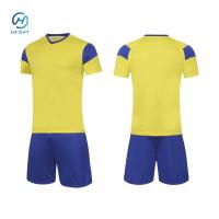 China Custom Team Jersey Dynamic Soccer Kits with Bold Stripes and Moisture-Wicking Design for sale