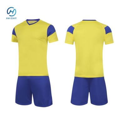 China Custom Team Jersey Dynamic Soccer Kits with Bold Stripes and Moisture-Wicking Design for sale