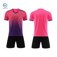 China Dynamic Soccer Kits S Moisture-Wicking Breathable Mesh Bold Stripes for Team Cohesion for sale