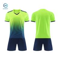 China Dynamic Soccer Kits S Moisture-Wicking Breathable Mesh Bold Stripes for Team Cohesion for sale