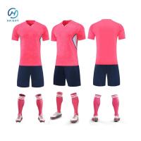 China Elevate Your Game with Dynamic Soccer Kits Moisture-Wicking Breathable Mesh Bold Stripes Custom Team Jersey for sale