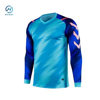 China Customizable Football Goalkeeper Jerseys in 100% Polyester Fabric with Quick-Drying for sale