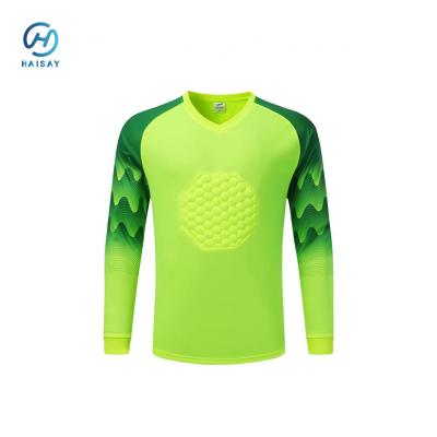 China goalkeeper jersey long sleeve with Cushion can add name/number/logo for sale