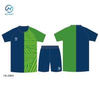 China Custom Football Kit Designs Elevate Your Team's Identity with Back/Blue Name Placement and 100% Polyester Fabric Material for sale