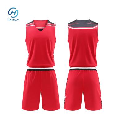 China Men’s Basketball Game Top, Quick-Dry Polyester, Relaxed Fit, Court Training Use, Red/Blue/Black for sale