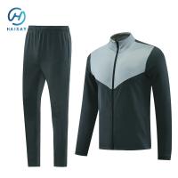 China Grey and Black Winter Training Tracksuit – Warm Full Zip Jacket and Joggers Set for Cold Weather Sports, Custom Teamwear Available for sale
