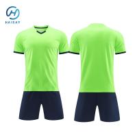 China Customizable Football Jersey Set Green Red Gradient Team Logo for sale