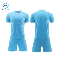 China unique design football jersey set, stable pattern breathable fabric for man and boy for sale