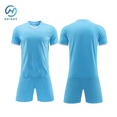 China unique design football jersey set, stable pattern breathable fabric for man and boy for sale