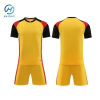 China Vibrant Yellow Soccer Jersey Set - Breathable Polyester S-3XL for sale