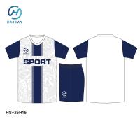 China Custom Football Jersey And Shorts Set: Breathable Fabric, Stylish Blue - White Design – Perfect For Team Matches & Training Sessions for sale