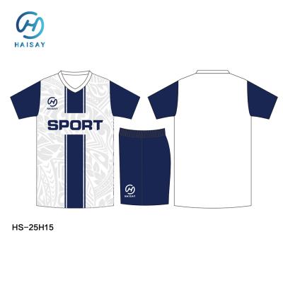 China Custom Football Jersey And Shorts Set: Breathable Fabric, Stylish Blue - White Design – Perfect For Team Matches & Training Sessions for sale