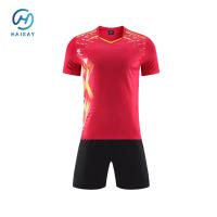 China Men’s Soccer Training Jersey, 160gsm Polyester, Quick-Dry & Breathable, Red/Blue/Black, Game Use for sale