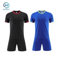 China Men’s Soccer Jersey – 160gsm Polyester, Quick-Dry & Breathable, Red/Blue/Black, Ideal for Training for sale