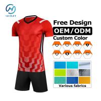 China Custom Design Soccer Jersey Set – Breathable Quick Dry Football Uniform Personalized Logo Name Number for Team Club Training for sale