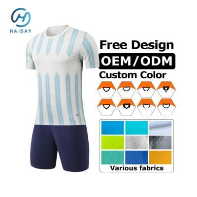 China Custom Soccer Jersey Set OEM ODM Free Design Team Football Uniform Kit Men Breathable Soccer Uniform With Shorts Multi‑Color Options for sale