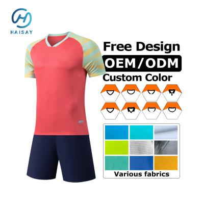 China In Stock Custom Soccer Jersey Set Breathable Quick Dry Football Uniform Personalized Name Number Logo Team Training Match Soccer Outfit For Men Youth Adults for sale