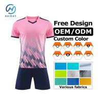 China Custom Design Soccer Jersey Set – Breathable Quick Dry Football Uniform Personalized Logo Name Number for Team Club Training for sale