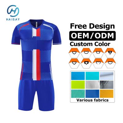 China Custom Football Match Kit – Striped Soccer Jersey and Shorts for Club Teams for sale