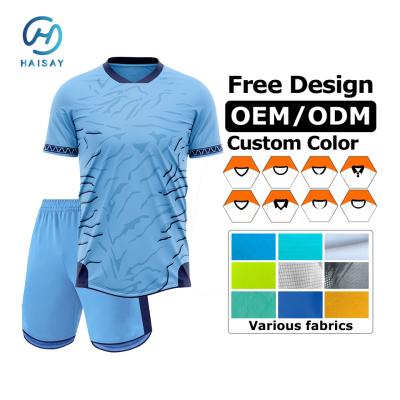 China Fashion Sublimation Print Soccer Jersey Set Men Stylish Football Uniform Kit Custom Design Sport Jersey Shorts Trendy Team Sportswear for sale