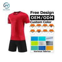 China Reliable Factory Football Uniform, Red White Splicing Soccer Kit With Standard Production Process For Wholesale Bulk Purchase for sale