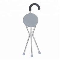 China Best Price Outdoor Multifunctional Walking Stool Elderly Aluminum Seat Easy Fold Foldable Stick Cane Folding Chair for sale