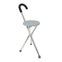 China Best Price Outdoor Multifunctional Walking Stool Elderly Aluminum Seat Easy Fold Foldable Stick Cane Folding Chair for sale