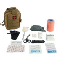 China Small Travel First Aid Kit Tourniquet Israeli Bandage Chest Seal Airway Blanket Trauma Pouch for sale