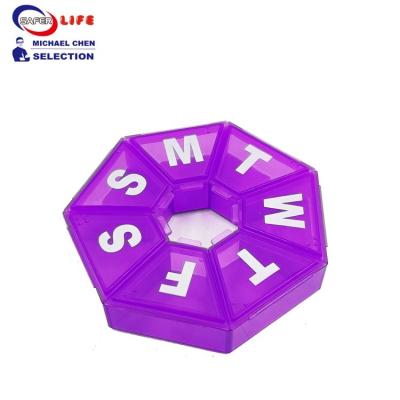 China New small pill case medicine pill box round with print for sale