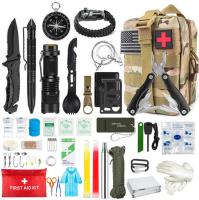 China Outdoor survival kit professional IFAK bag Emergency tools survival gears for camping hiking with personal first aid kit for sale