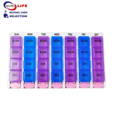 China 28 compartments Pill case promotional gifts pill box button children for sale