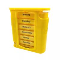 China Weekly 28 Compartment Pill Storage Rainbow Color Pill 7 days Holder Drawer Shaped Plastic Medicine Case for sale