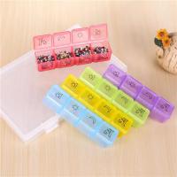 China Rainbow Pill Box Storage Box Medical Case 7 Day Organizer 28 Compartment Travel Portable Weekly Medicine case for sale
