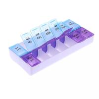 China Wholesale Food Grade Plastic 7 day and night travel outdoor portable weekly medicine box 14 compartments  pill case for sale