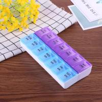 China Wholesale Food Grade Plastic 7 day and night travel outdoor portable weekly medicine box 14 compartments  pill case for sale