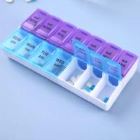 China Wholesale Food Grade Plastic 7 day and night travel outdoor portable weekly medicine box 14 compartments  pill case for sale